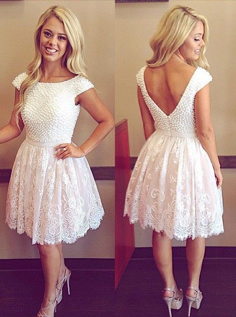 Homecoming dress, white homecoming dress, short homecoming dress, best ...